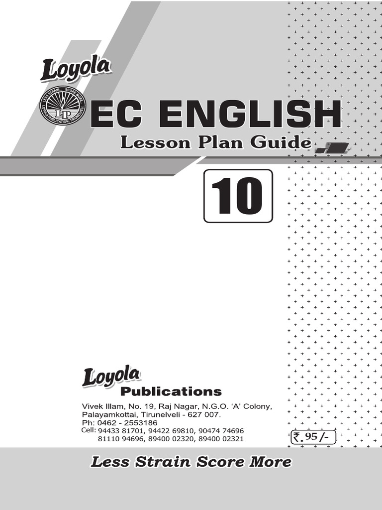 10th English - Lesson Plan-1 | PDF