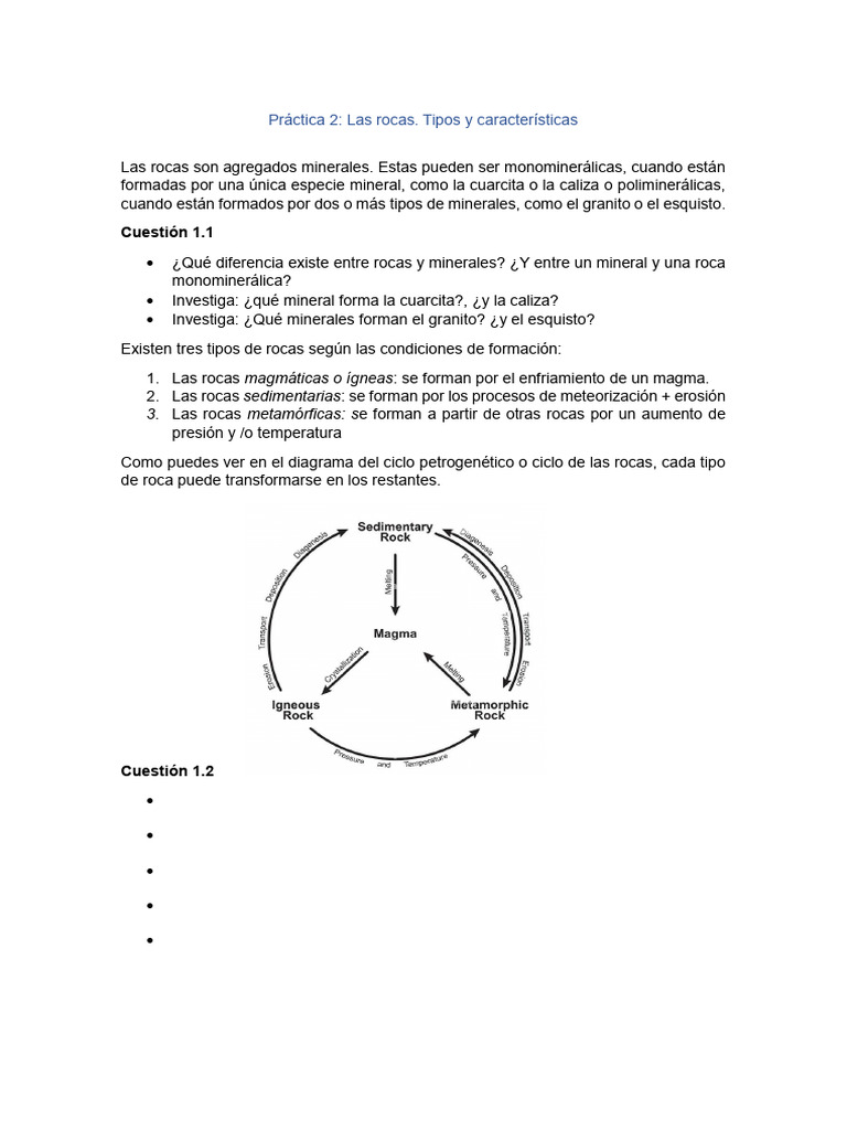 Práctica 2 Rocas | PDF