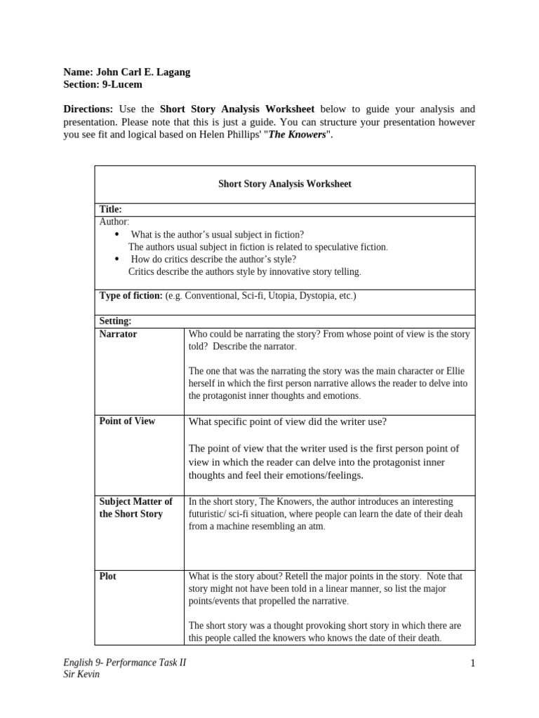 La Gang Worksheet 2 | PDF