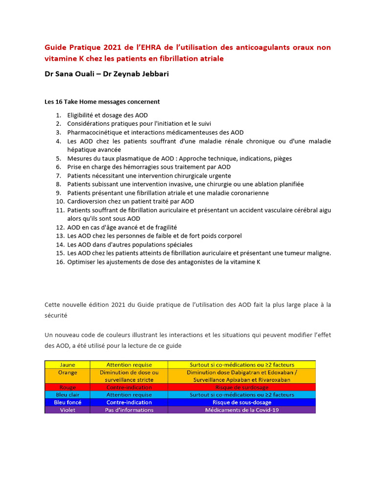 Guide anticoagulation si FA | PDF