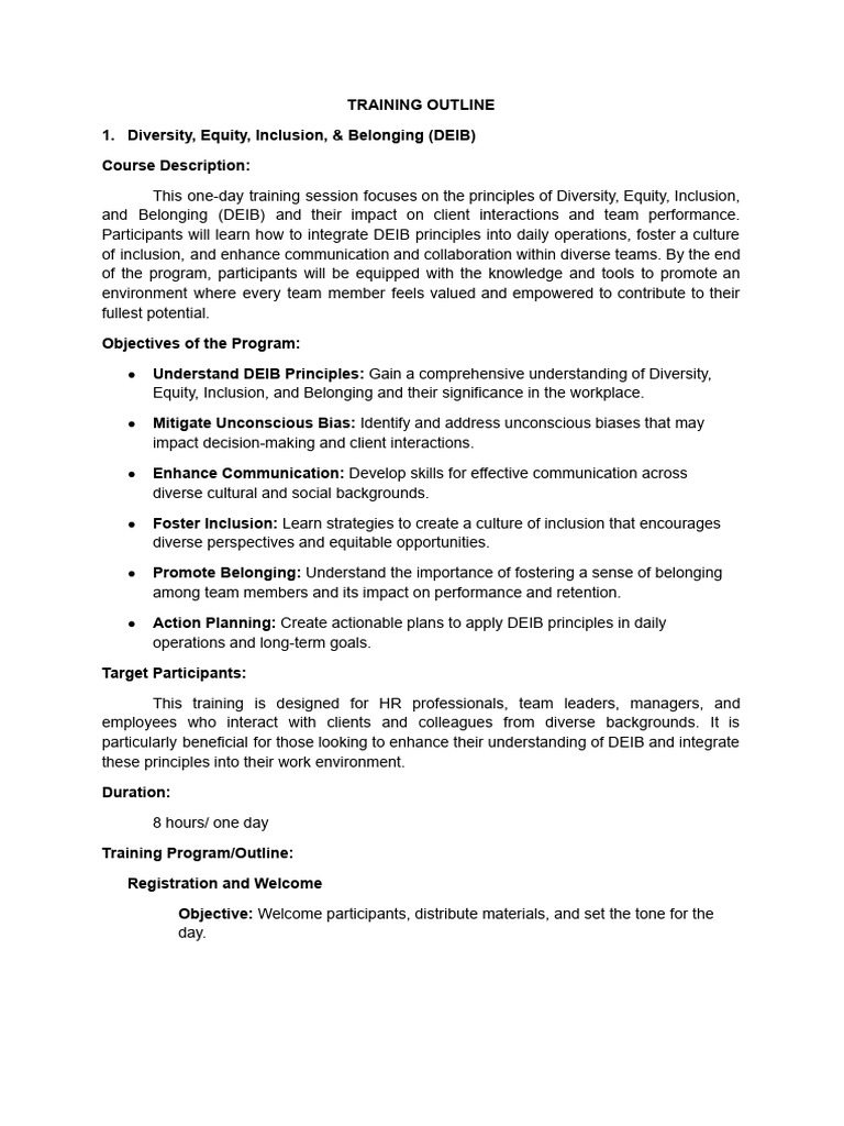 ARIVA - Training Outline | PDF