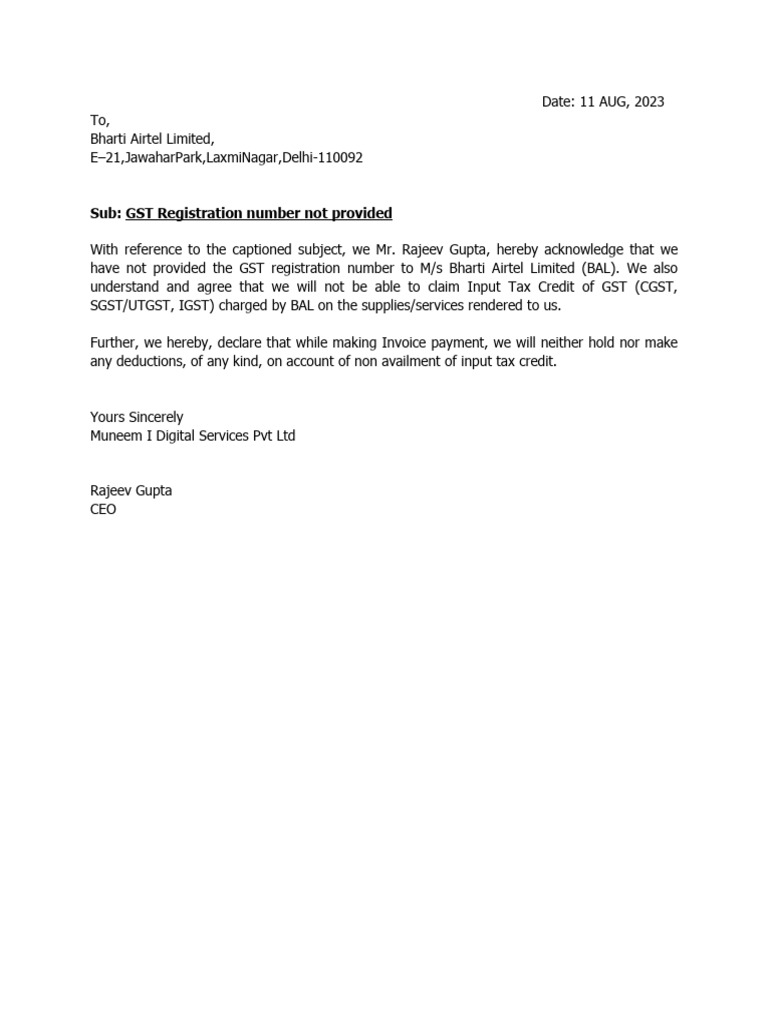 GST Sample | PDF