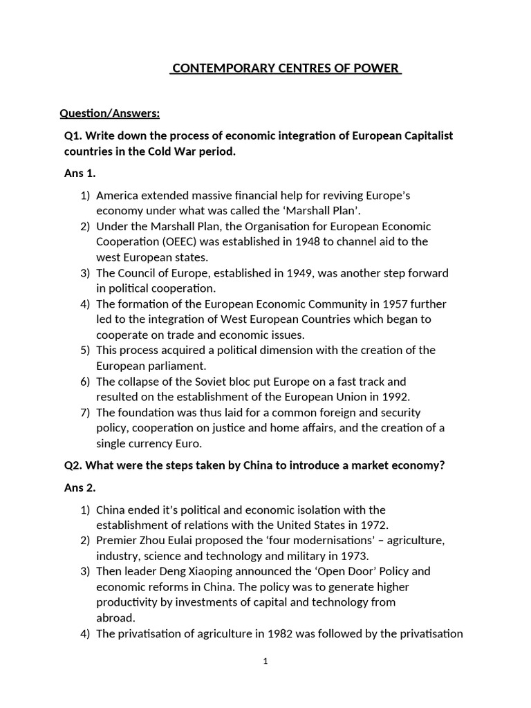 CH Contemporary Centres of Power | PDF