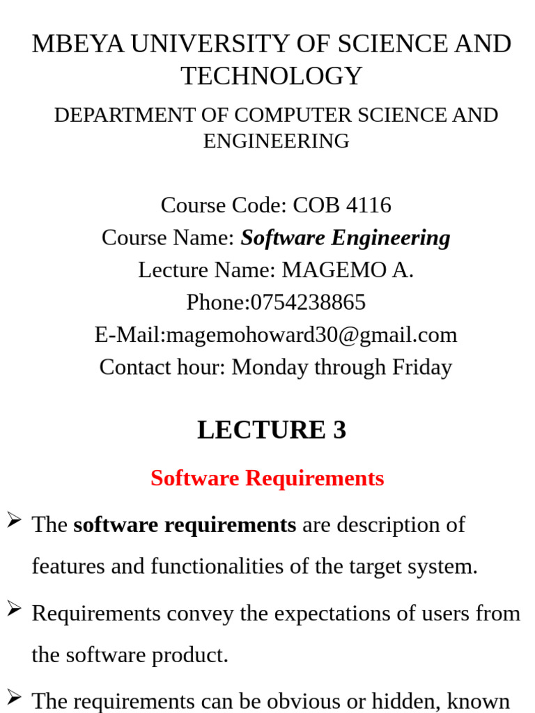 Software Lecture 3 | PDF
