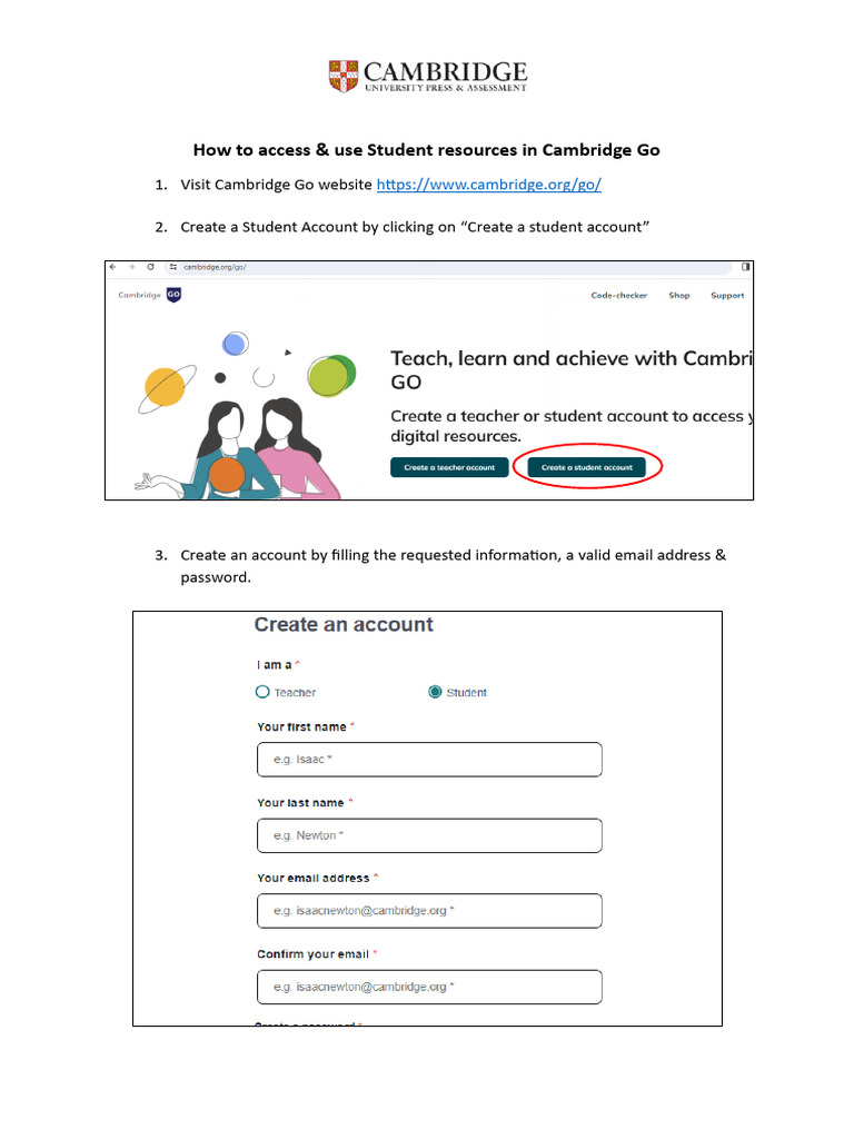 How To Access Cambridge Go | PDF
