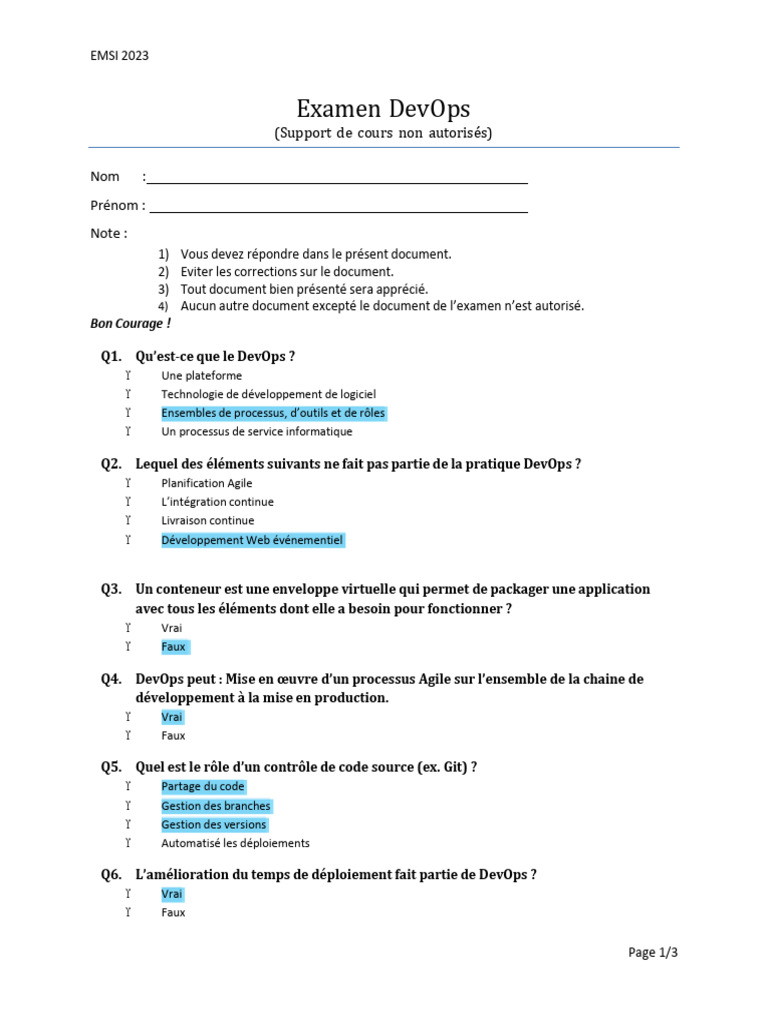 Examen-DevOps-2023-v2 | PDF
