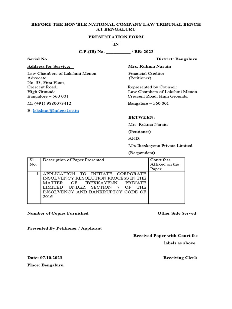 Section 7 - IBEX Application - Final Application | PDF