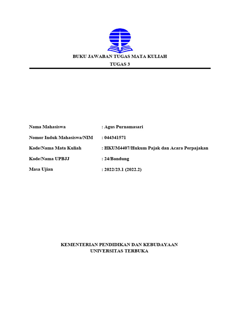 BJT - UMUM - TMK 3 - Hukum Pajak Dan Acara Perpajakan | PDF