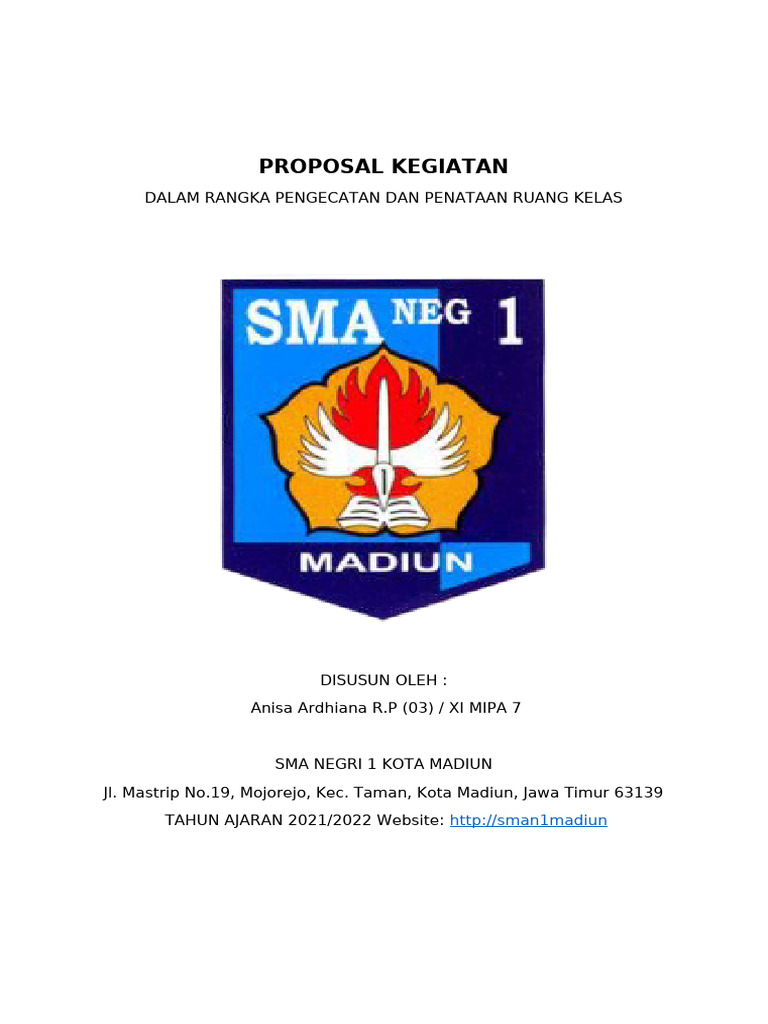 PROPOSAL KEGIATAN ANISA A(03) XI MIPA 6 | PDF