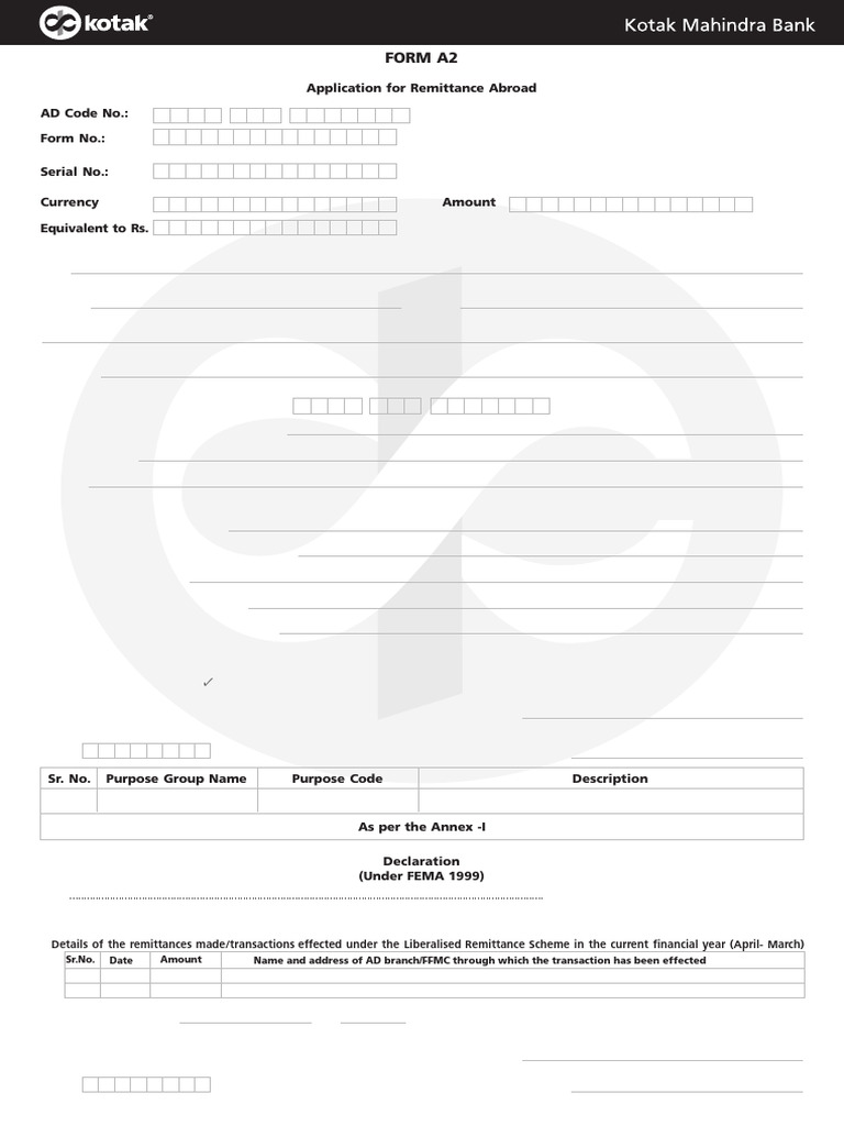 Form A2 Cum Declaration April16 | PDF