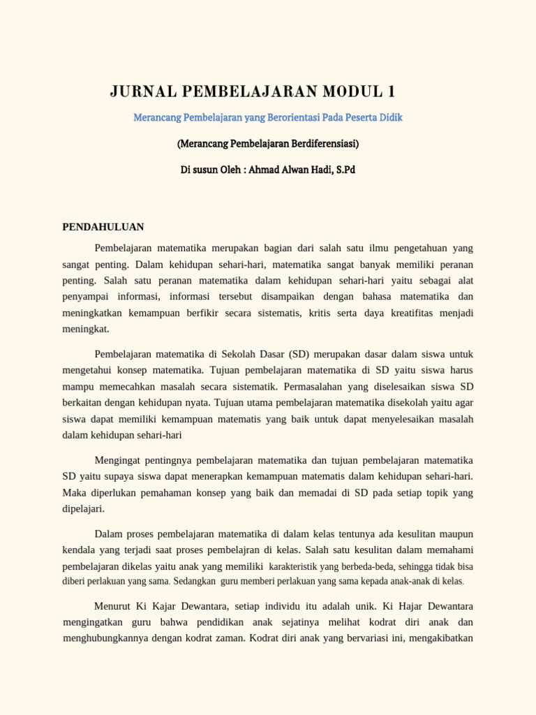 JURNAL PEMBELAJARAN MODUL 1 Ahmad Alwan Hadi | PDF
