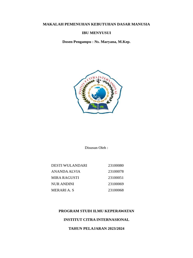 MAKALAH PEMENUHAN KEBUTUHAN DASAR MANUSIA Kel 2 | PDF