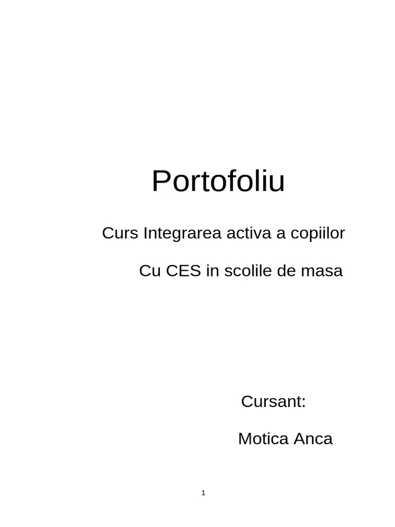 Portofoliu Curs Integrare | PDF