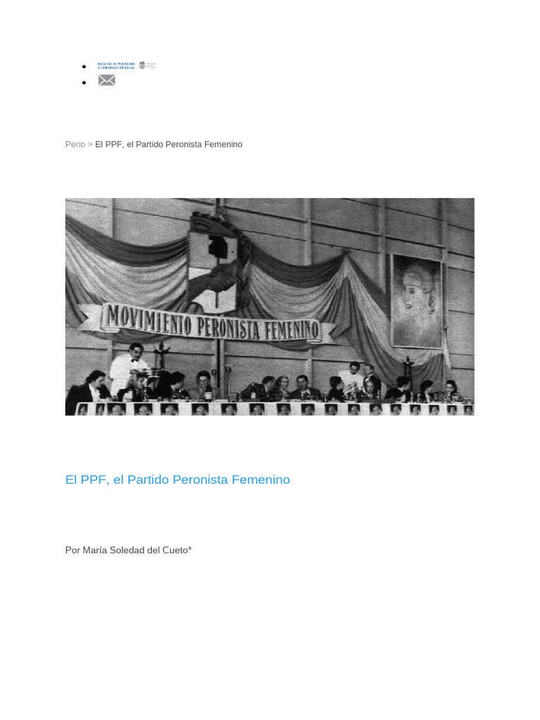 El PPF, El Partido Peronista Femenino | PDF