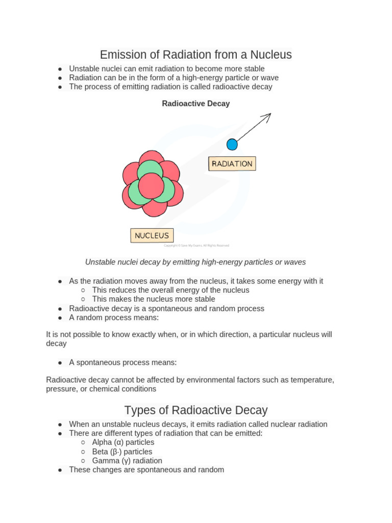 Emission of Radiation From A Nucleus | PDF