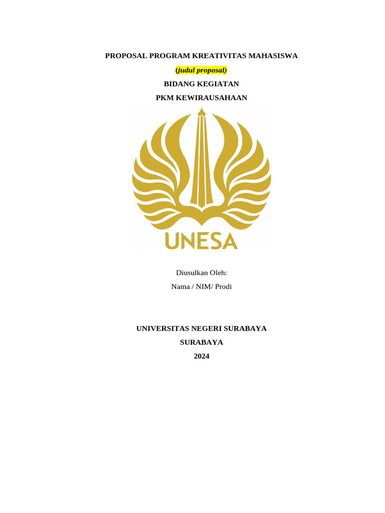 TEMPLATE PROPOSAL PKM-K (TUGAS AKHIR PKKMB FIKK 2024) | PDF