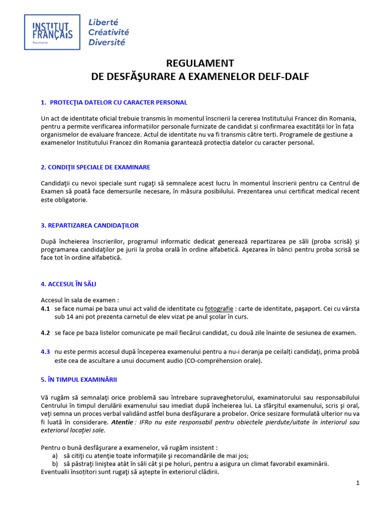 2024 - Regulament Delf Dalf 5 | PDF
