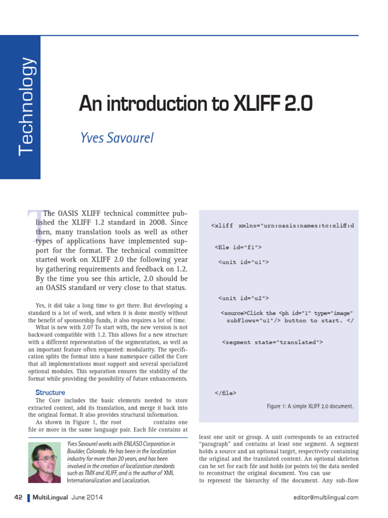 An Introduction To XLIFF 2.0 | PDF