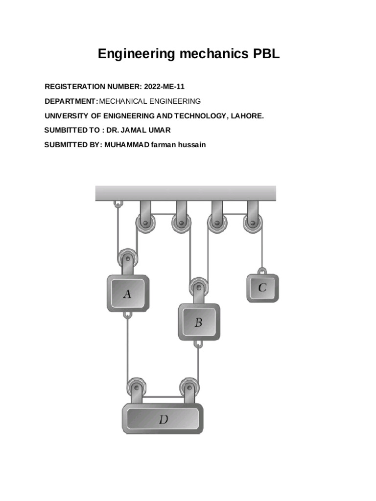 Engineering Mechanics PBL 2022ME11 | PDF