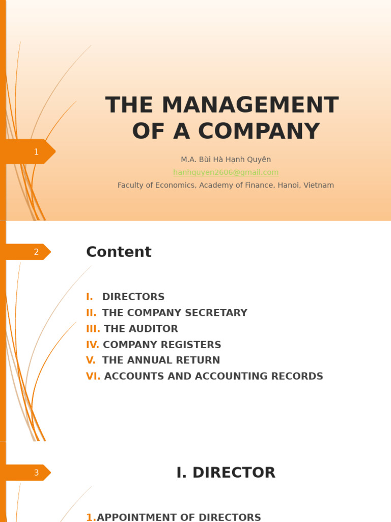 The Management of A Company | PDF