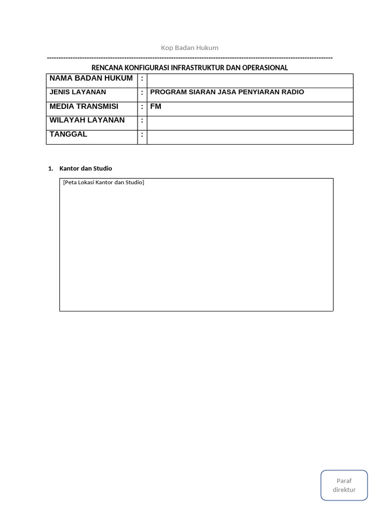 Template Rencana Konfigurasi Jaringan LPS LPK LPPL Radio | PDF