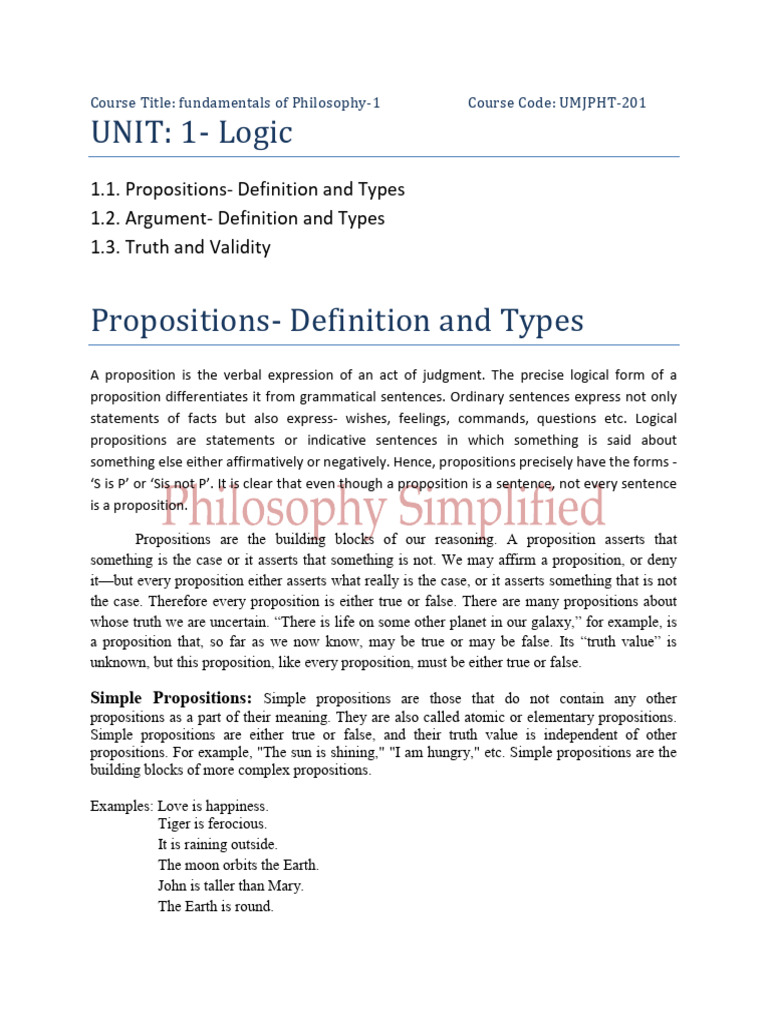 Chapter 1- Logic | PDF