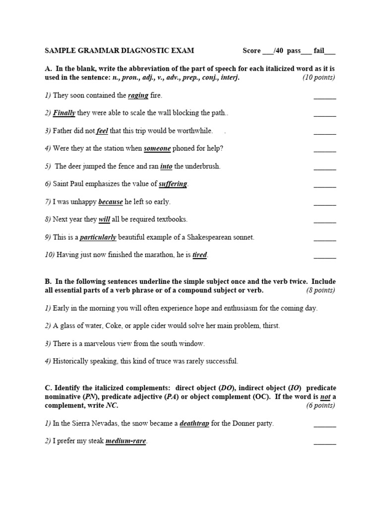 Grammar Practice Test | PDF