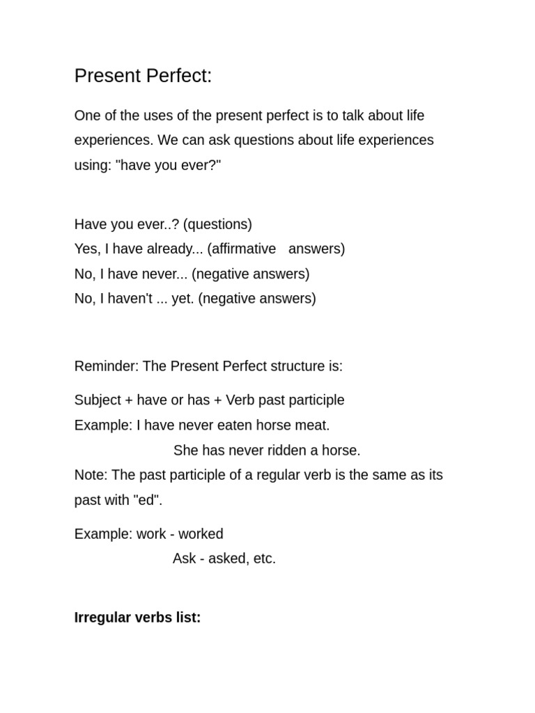 Conversation Questions - Have You Ever | PDF