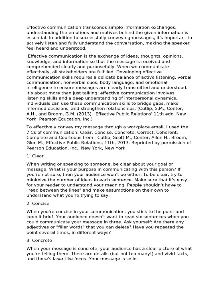 Effective Communication Transcends Simple Information Exchanges | PDF