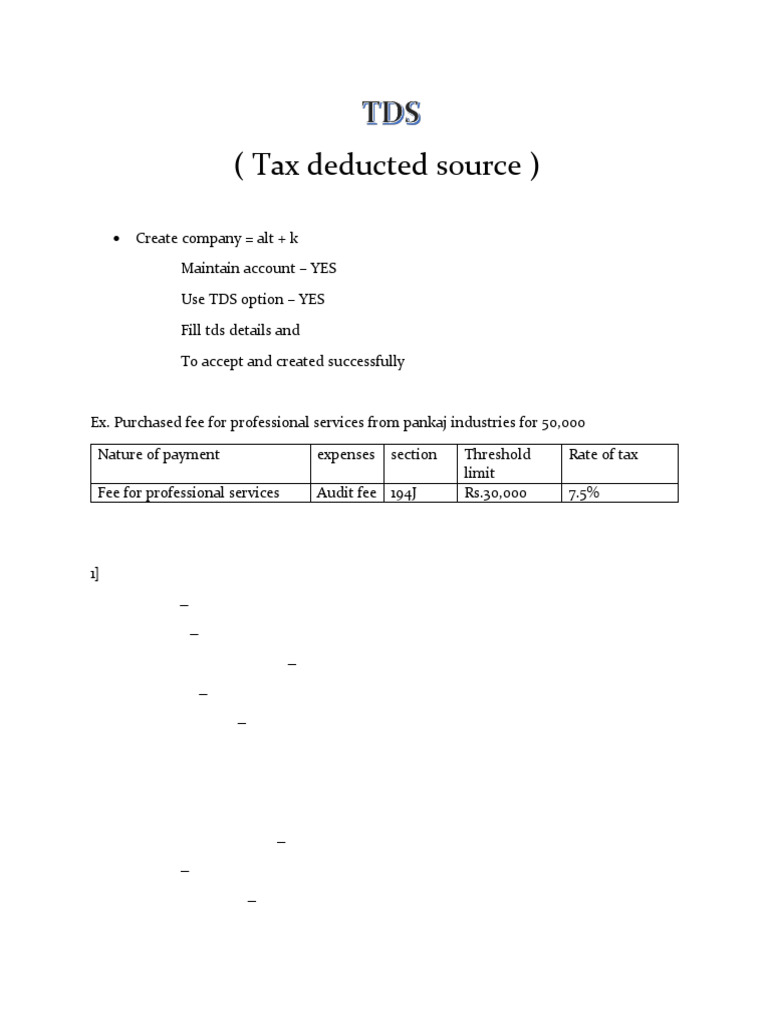 TDS Entry Guide for Tally Prime | PDF