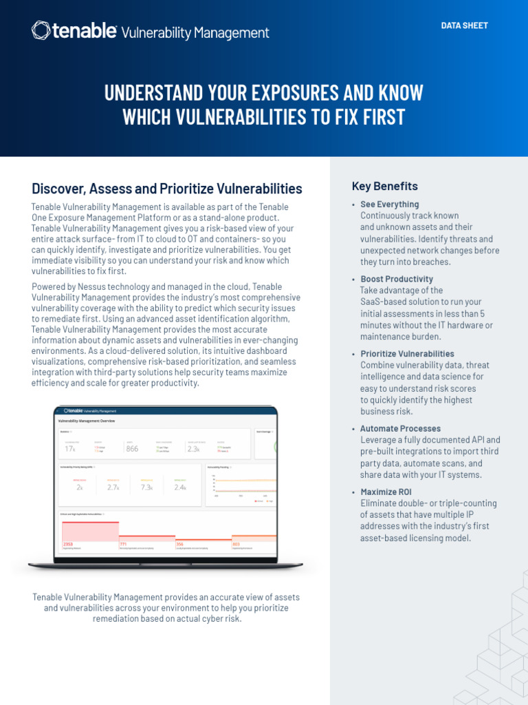 DataSheet Tenable - VM | PDF