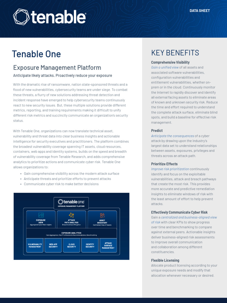 Datasheet Tenable One | PDF