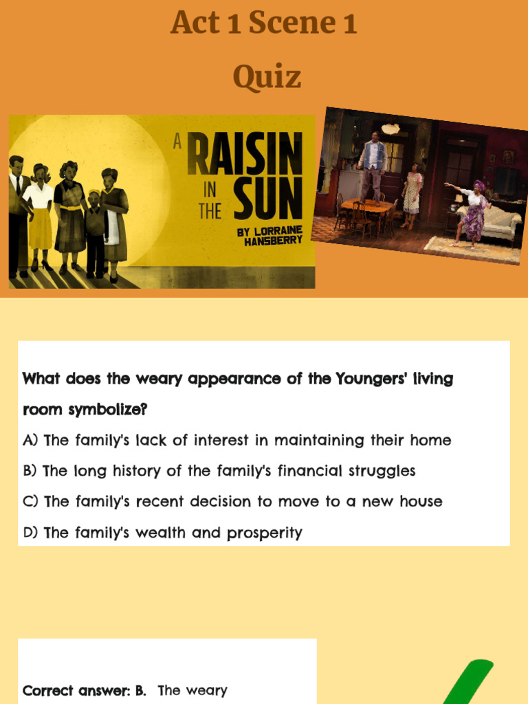 A Raisin in The Sun Act 1 Scene 1 Quiz | PDF