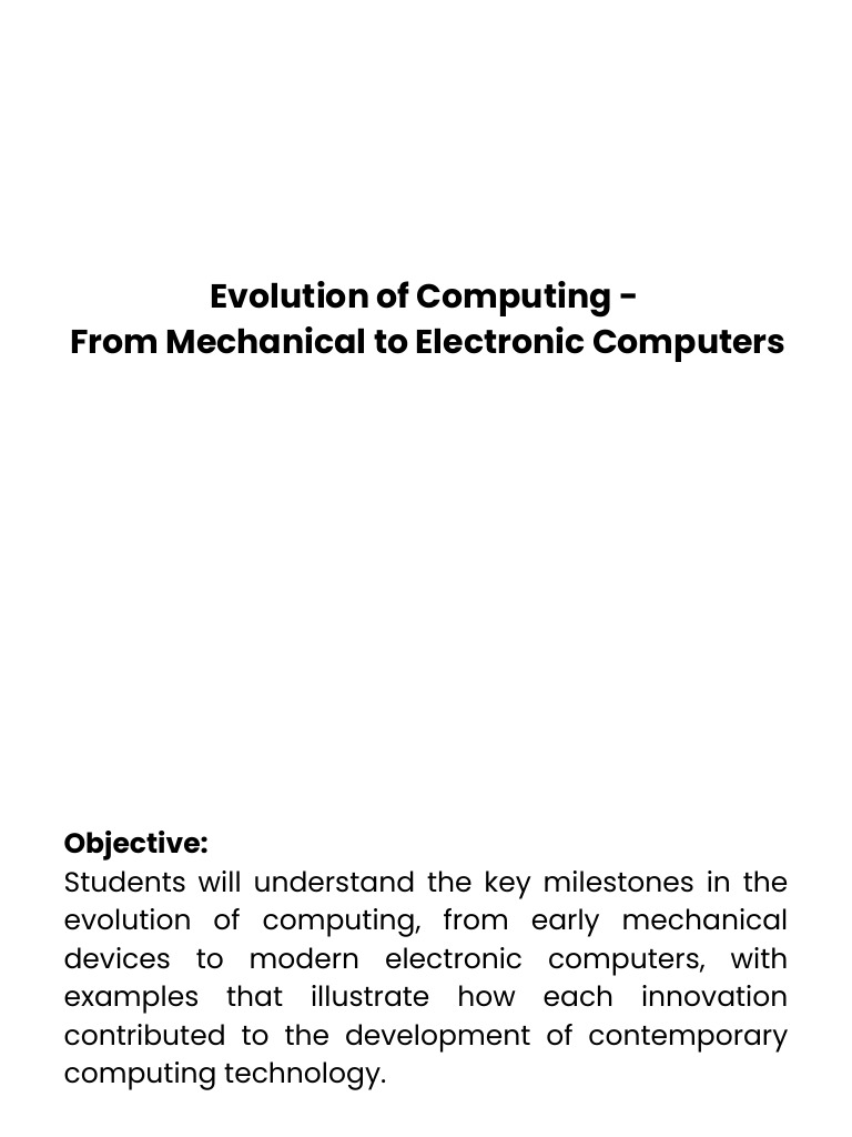 Mechanical To Electronic Computers | PDF