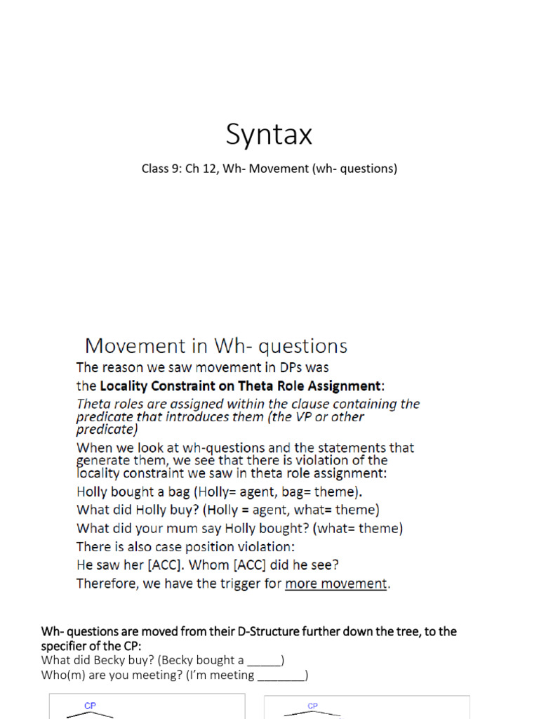 Syntax Class 9 2023-1 | PDF