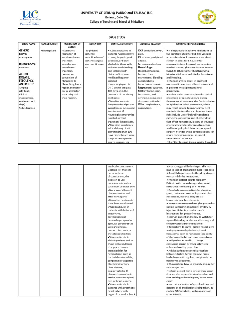 Drug Study Format 1 | PDF