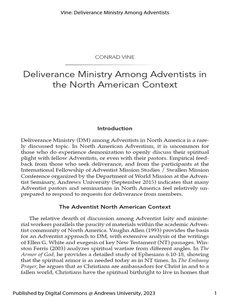 Deliverance Ministry Among Adventists | PDF