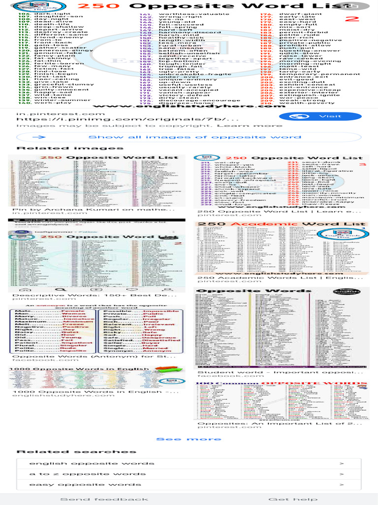 Opposite Word - Google Search | PDF