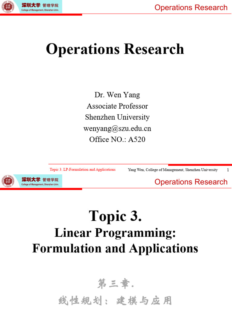 3-Linear Programming Formulation and Application | PDF