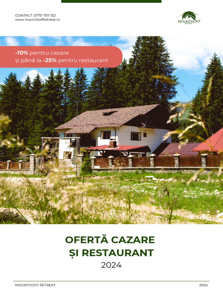 10% Ofertă Cazare Și Restaurant 2024 | PDF