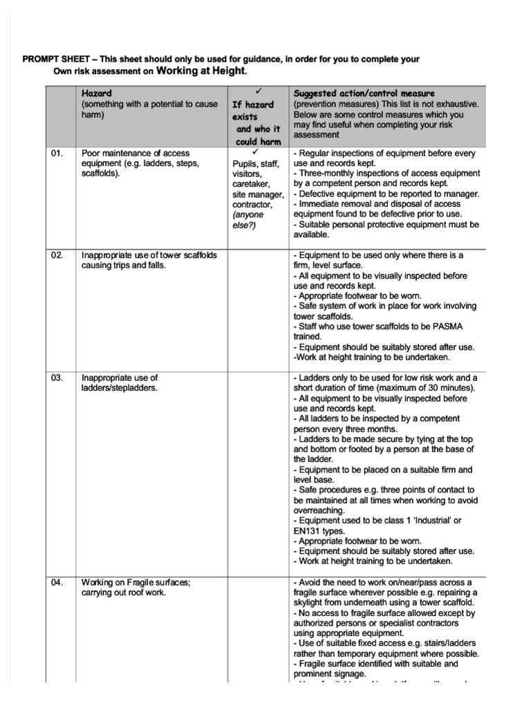 pdf-working-at-height-risk-assessment | PDF