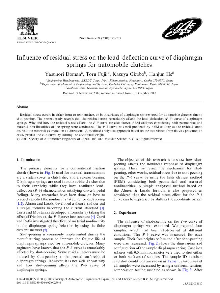 Influence of Residual Stress On The Load-Deflection Curve of Diaphragm ...