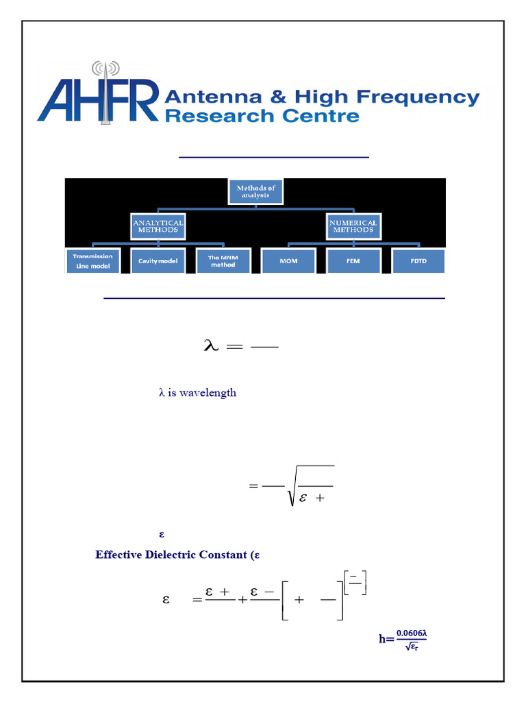 Antenna Design Formulas | PDF