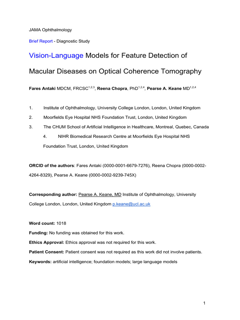 Keane - Vision-Language Models For Feature Detection of Macular Diseases On Optical Coherence ...