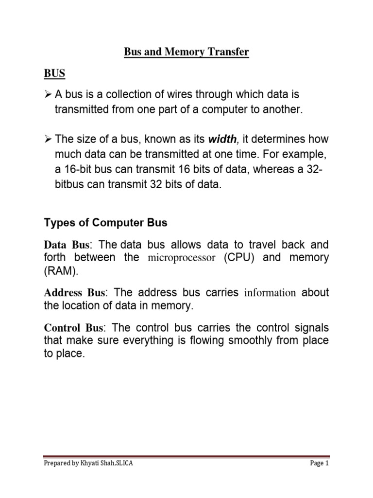 BUS and Memory Transfer | PDF