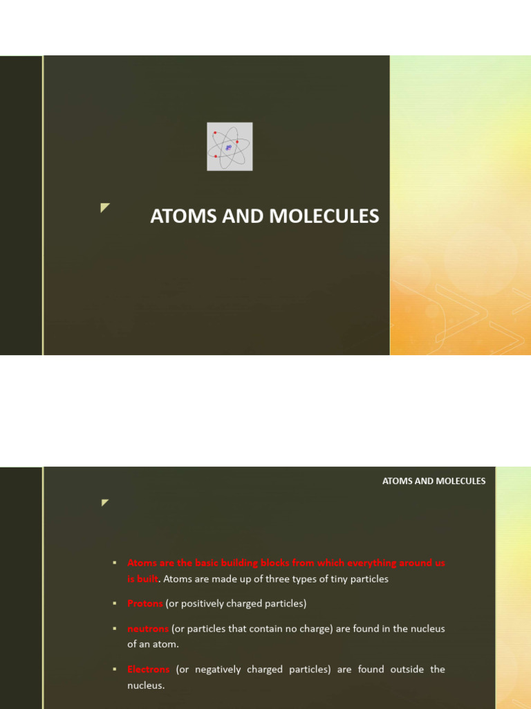 Chemistry - Atoms & Molecules | PDF
