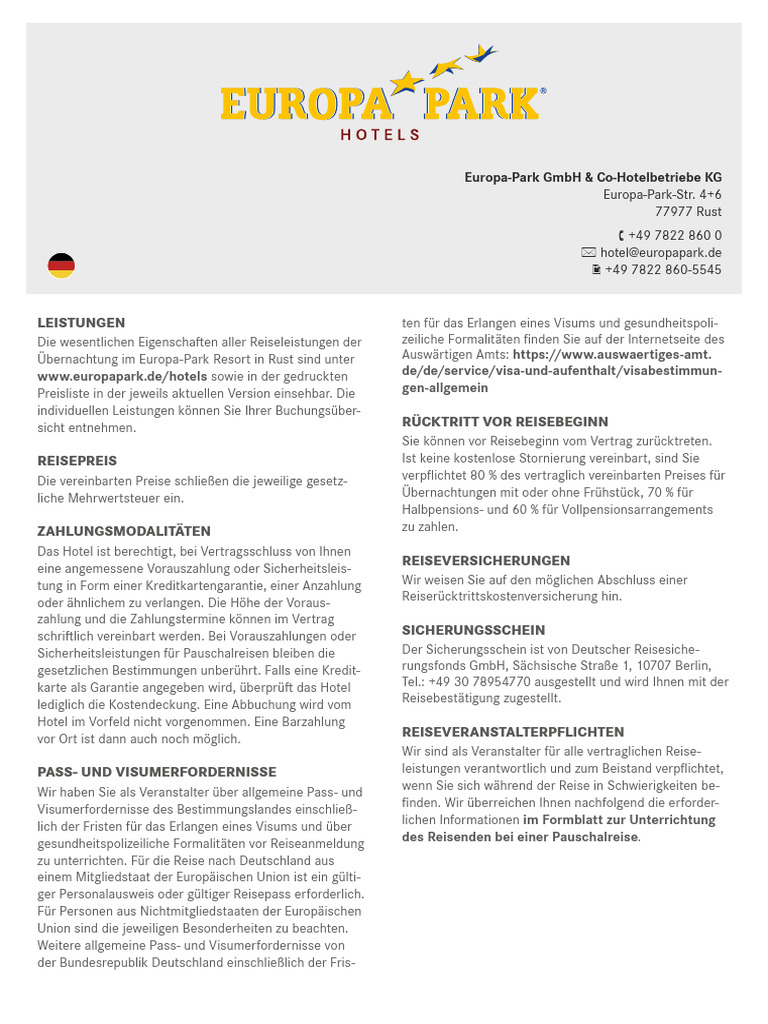 Vorvertragliche Informationen | PDF