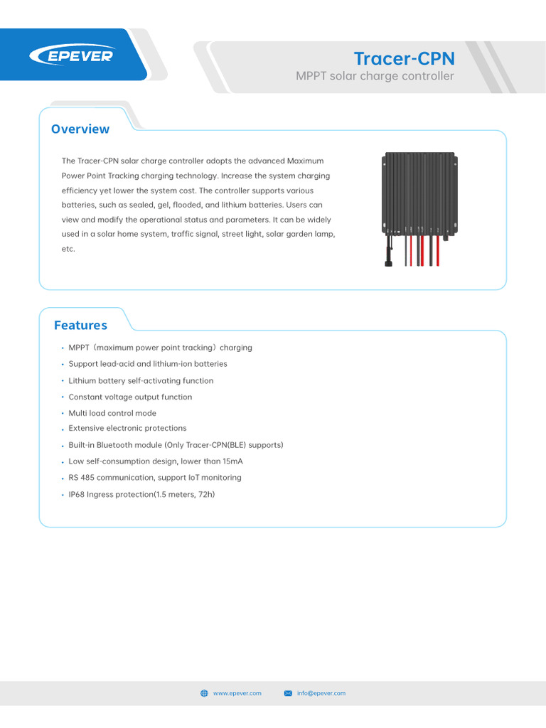 EPEVER DataSheet Tracer CPN Series | PDF