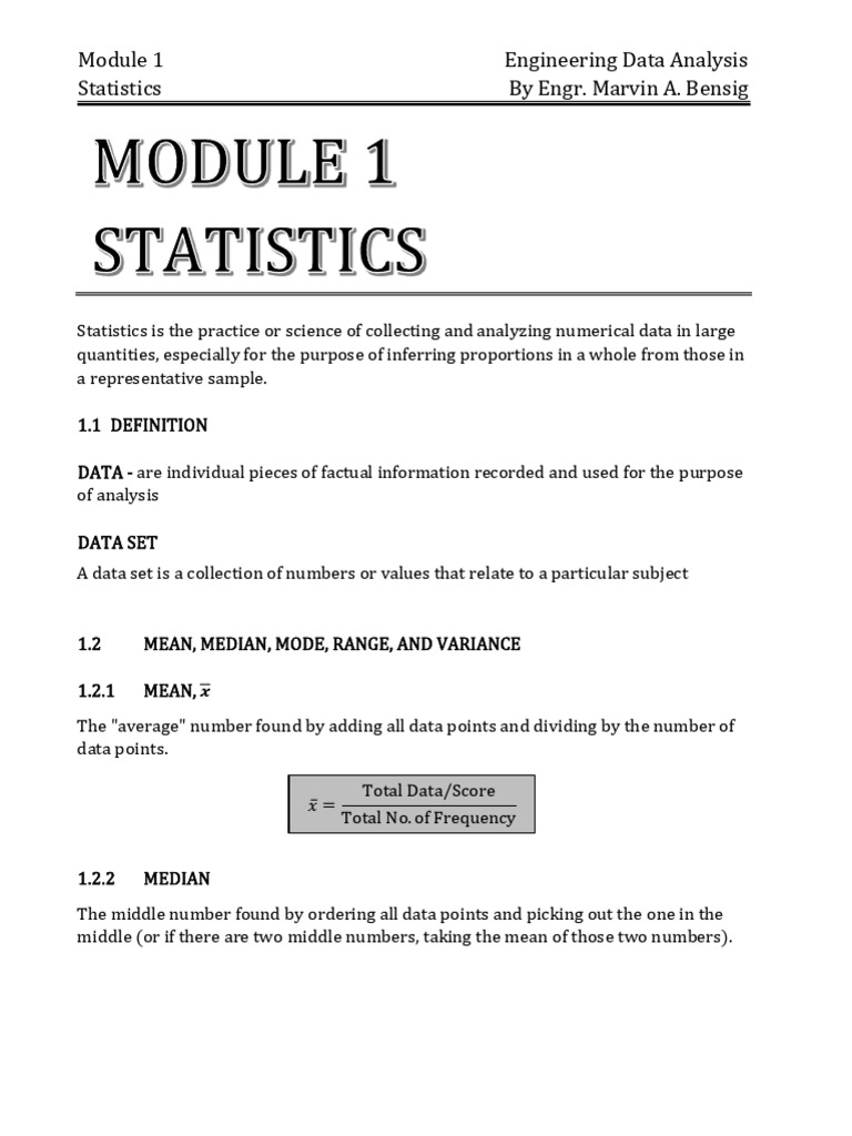 MODULE-1-Statistics-1 | PDF