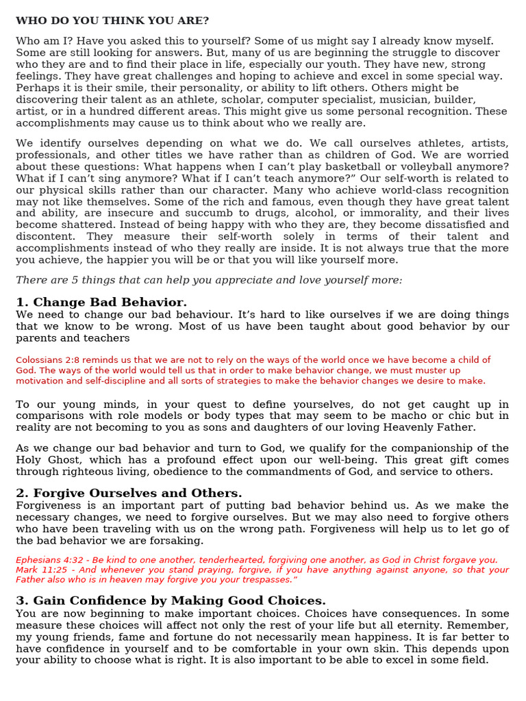 Discovering Your True Identity | PDF | Wisdom | Wellness